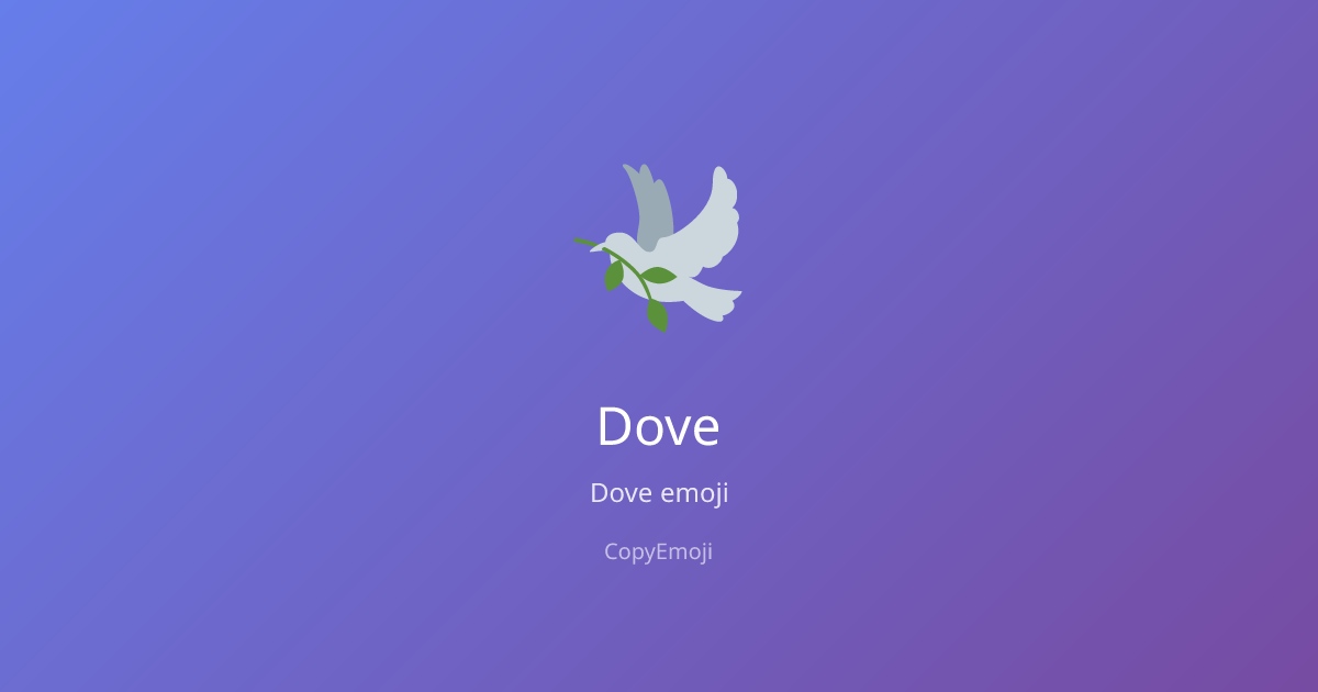 🕊️ Dove Emoji - Meaning, Usage & Copy | CopyEmoji